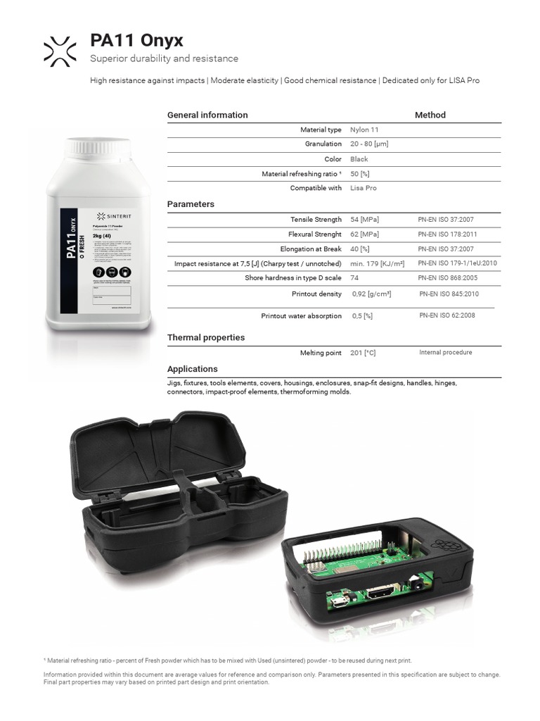 PA11 Onyx: Superior Durability and Resistance | PDF | Strength Of ...