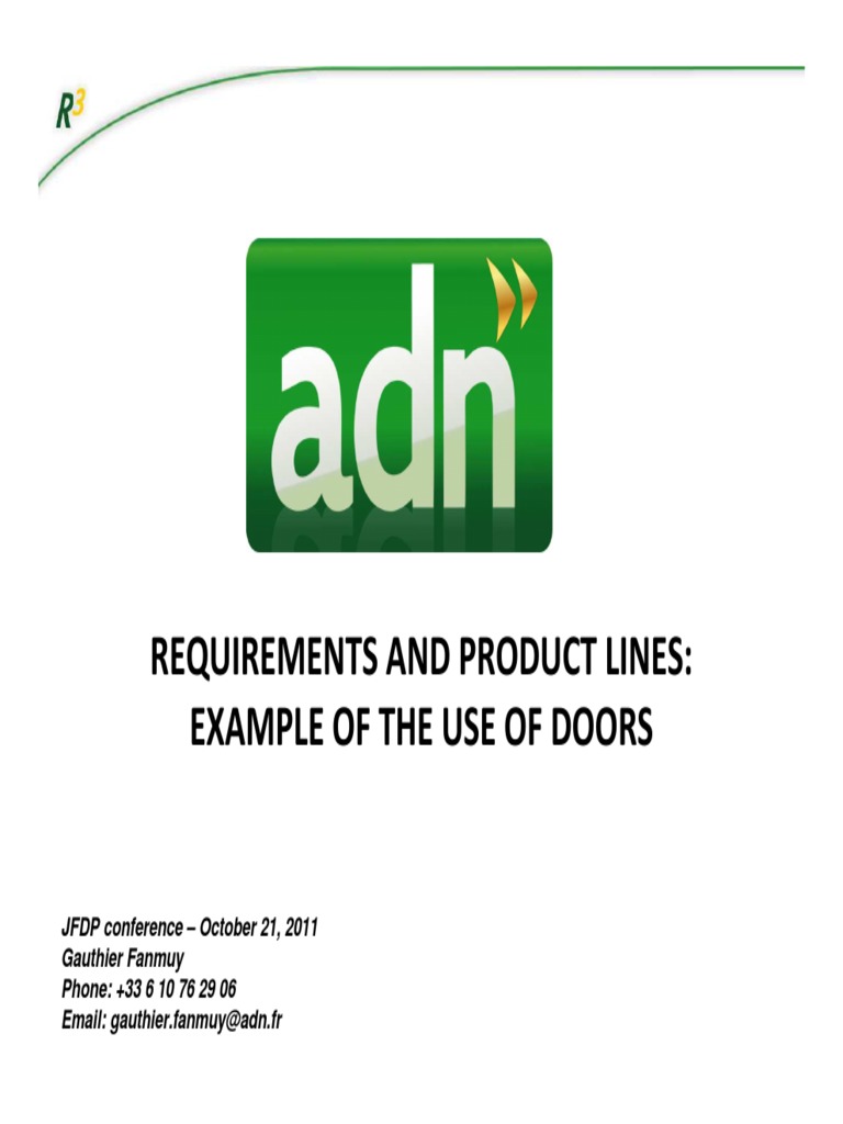 Requirements and Product Lines: Example of The Use of Doors | PDF ...