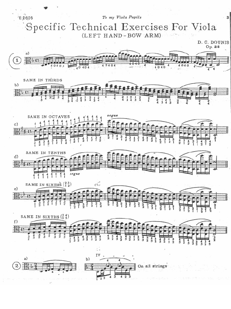 Specific Technical Exercises For Viola D.C. Dounis | PDF
