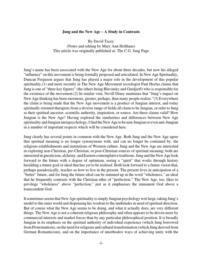 David Tacey - Jung and The New Age | PDF | New Age | Carl Jung