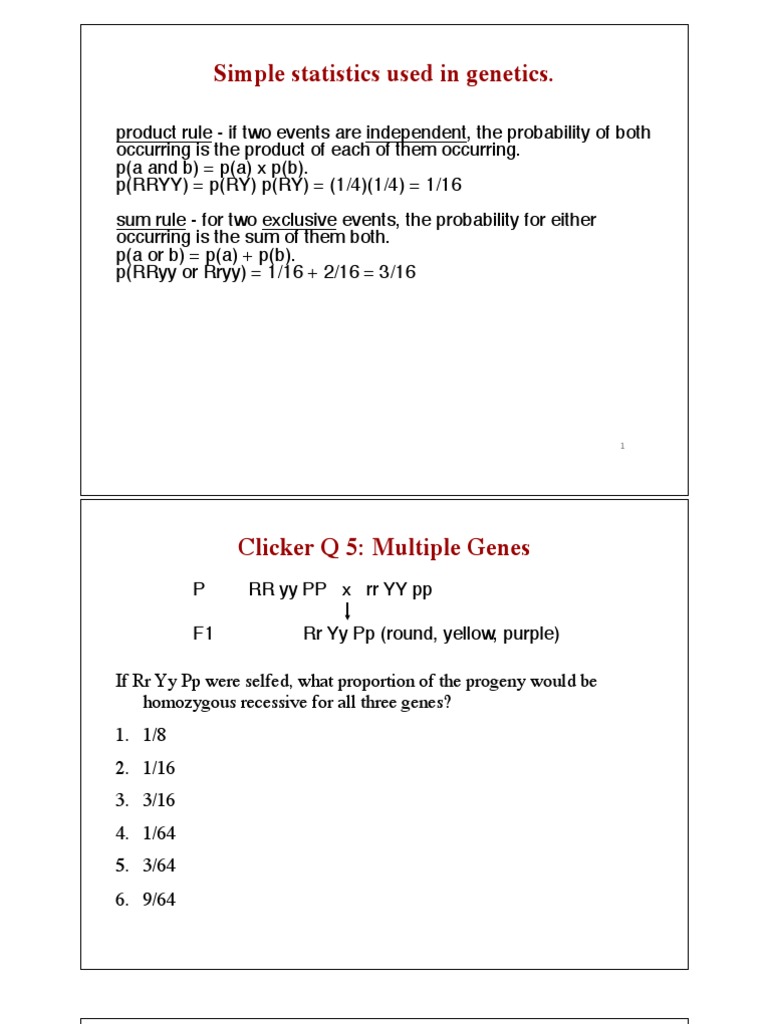 LS4 Lect - 2 2011 | PDF | Dominance (Genetics) | Allele