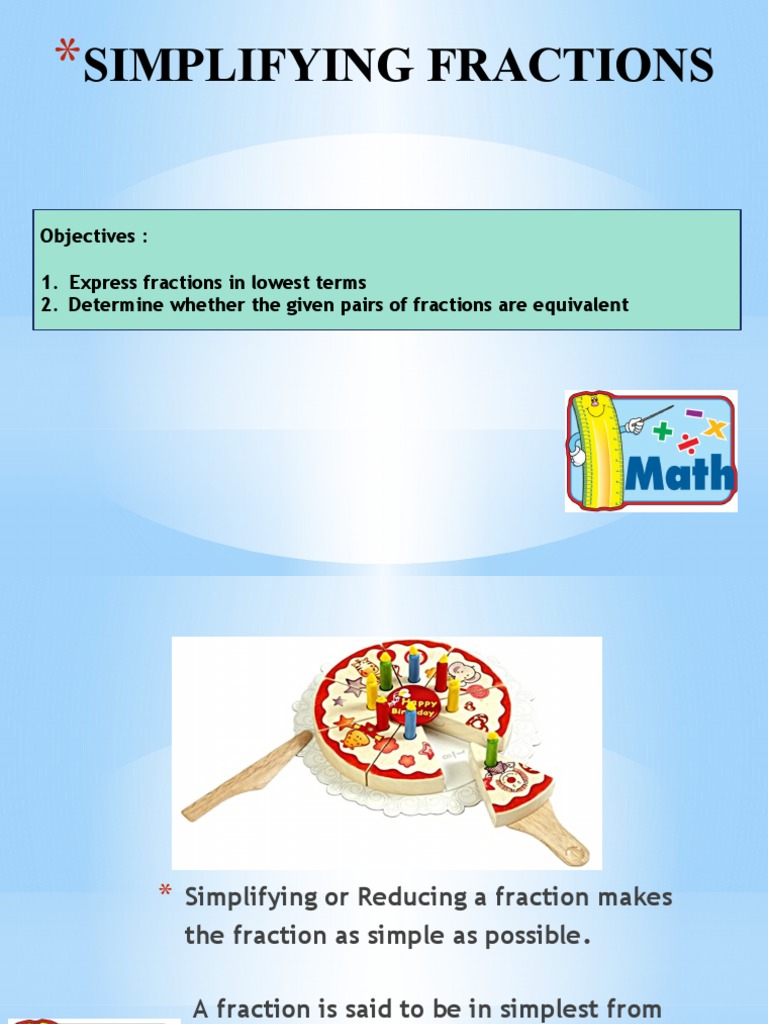 Simplifying Fractions and Operations | PDF | Fraction (Mathematics ...