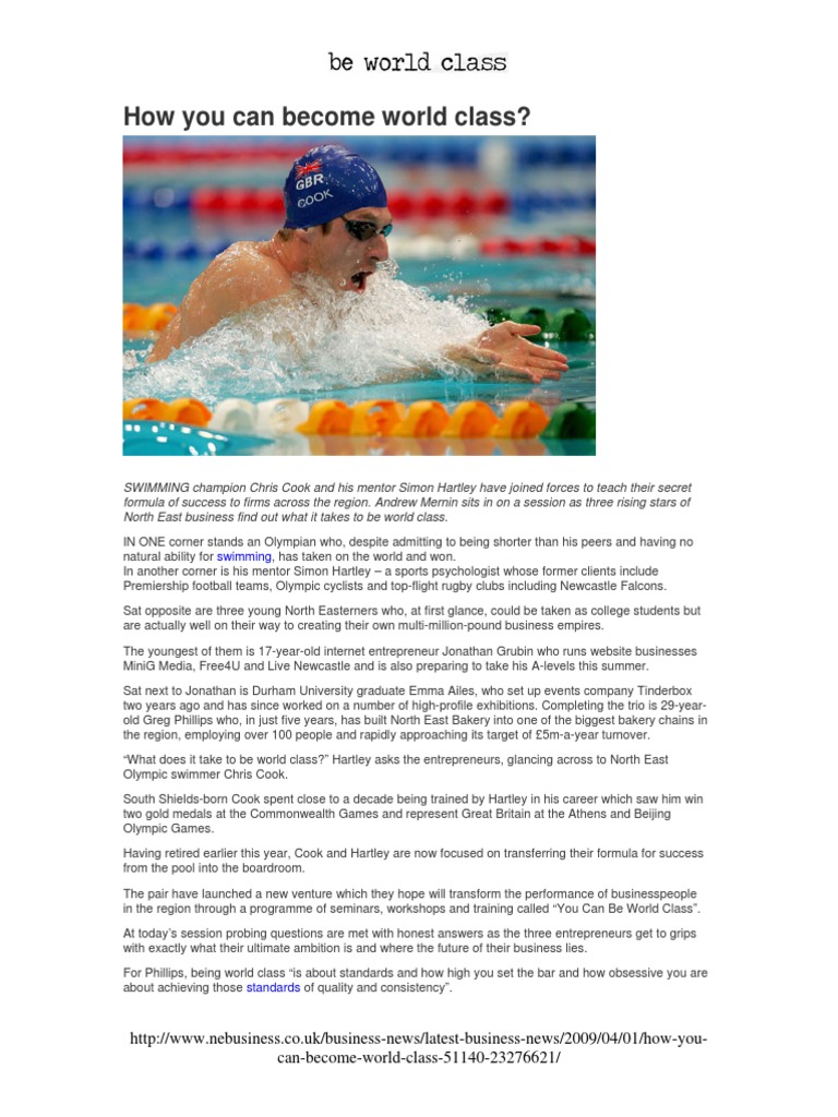 How You Can Become World Class? | PDF | Swimming | Sports