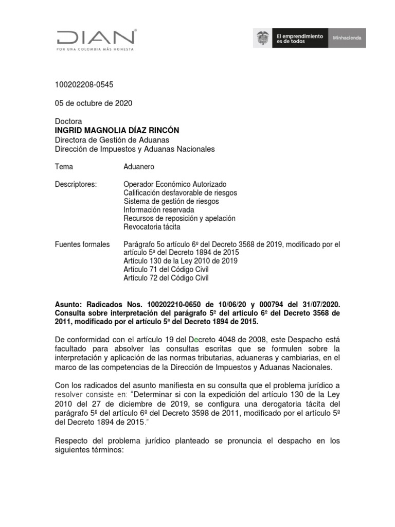 Ingrid Magnolia Díaz Rincón | PDF | aduana | Instituciones sociales