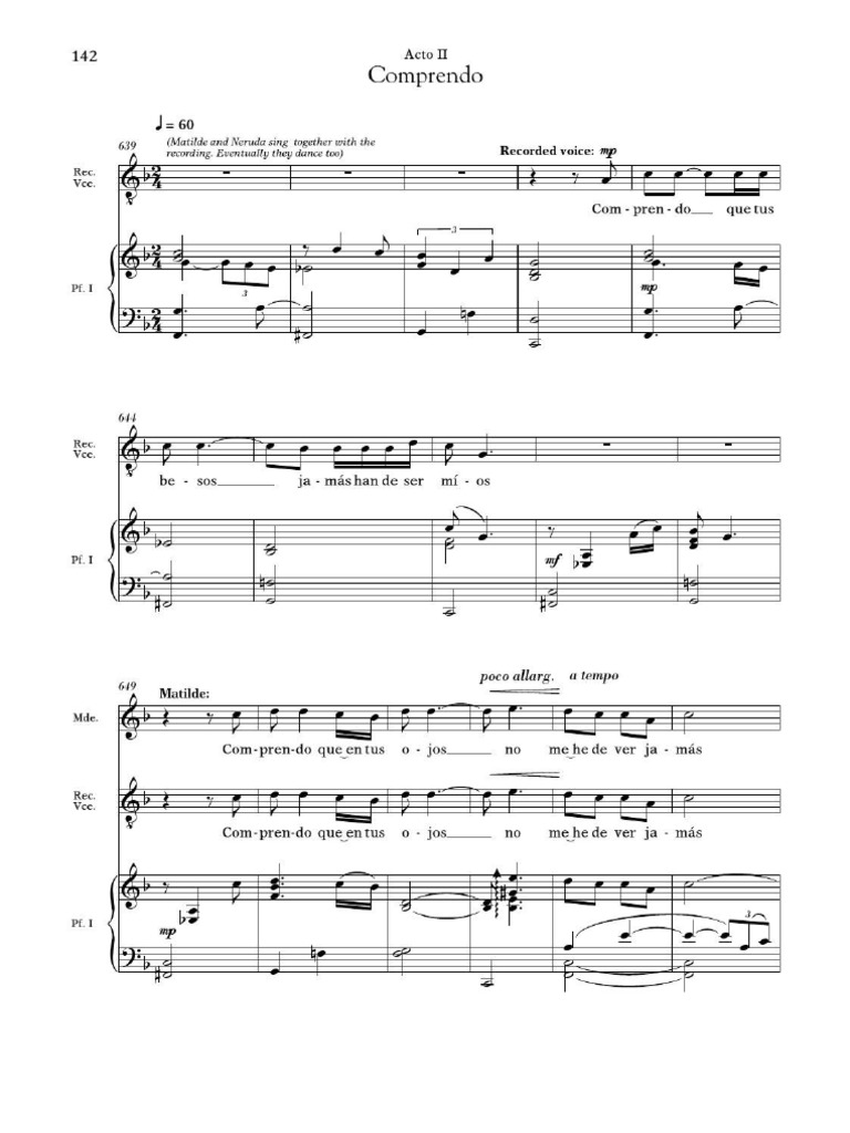 Comprendo - Daniel Catán (Versión 1) PDF | PDF