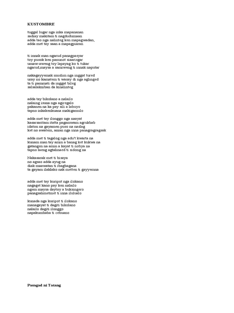 Compilation of ILOKANO POEM | PDF