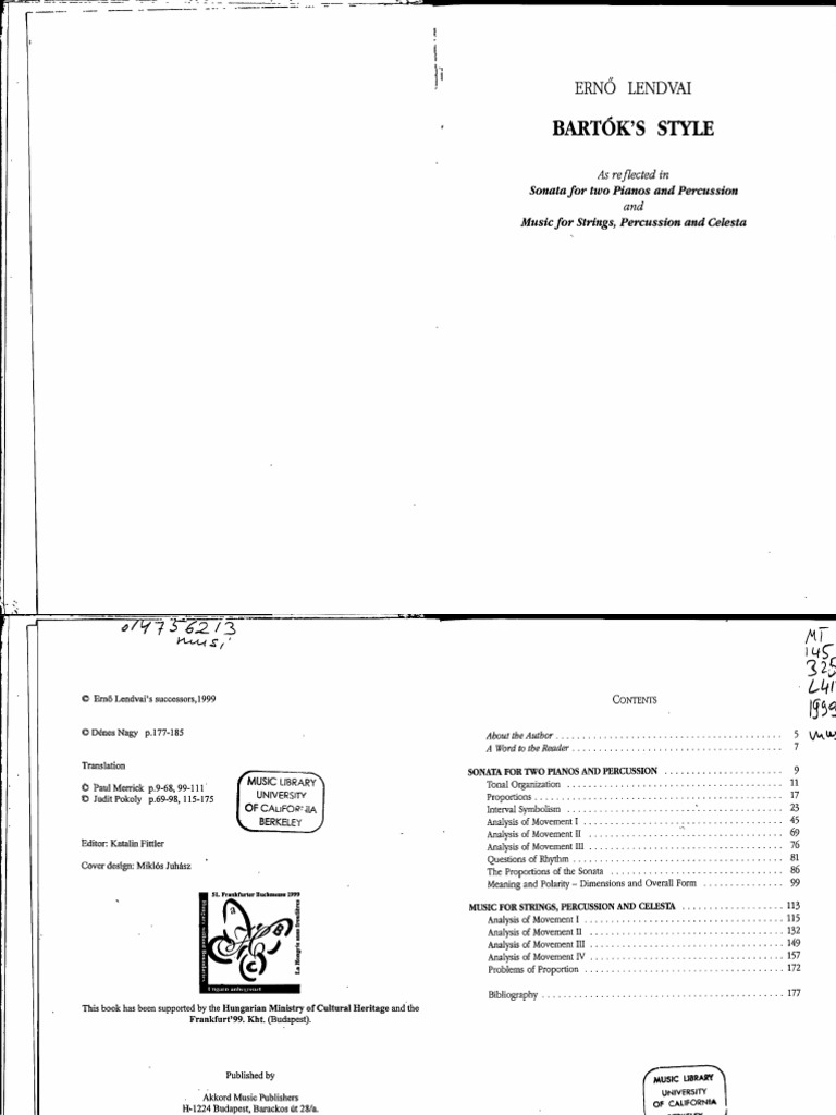 Lendvai - Bartok's Style II PDF | PDF