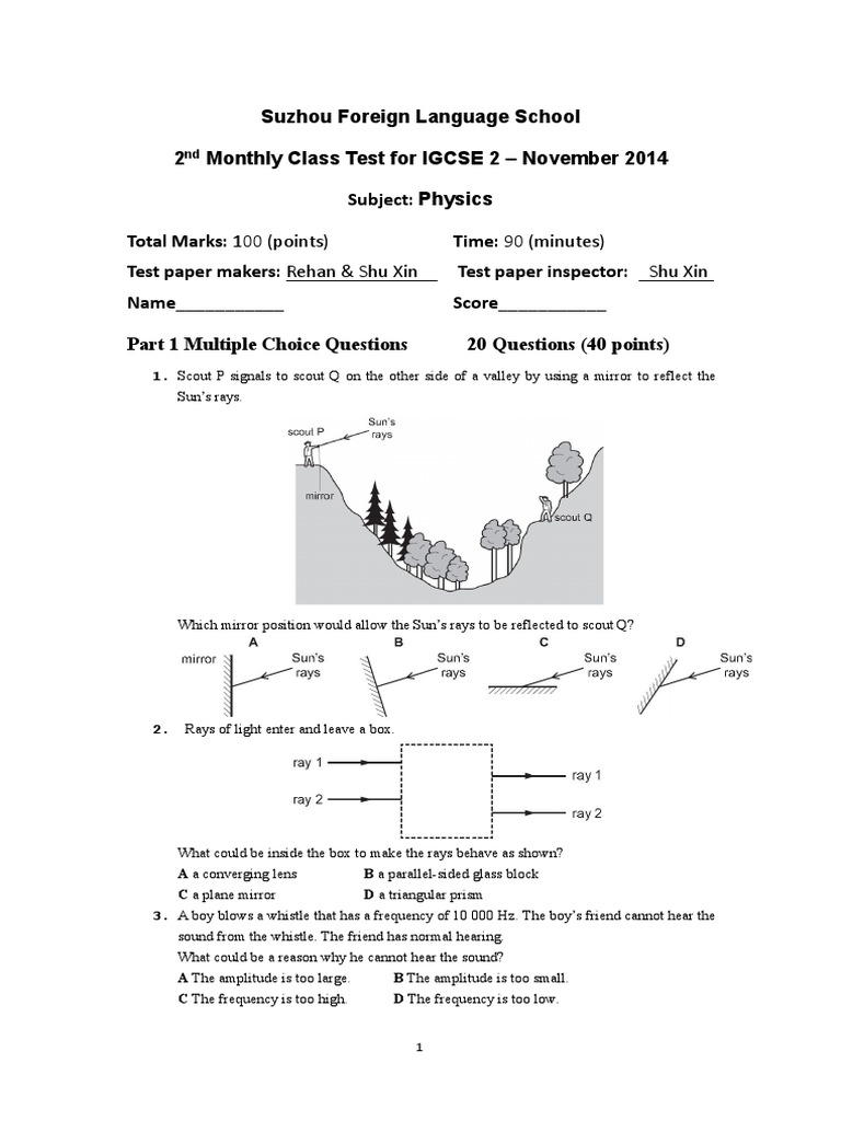 IG2 Paper | PDF | Refraction | Sound