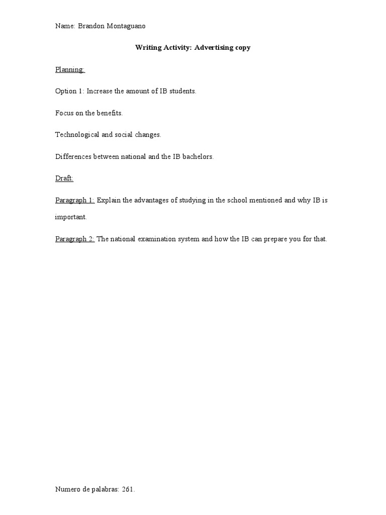 Writing Activity Advertising | PDF | Behavior Modification | Cognition