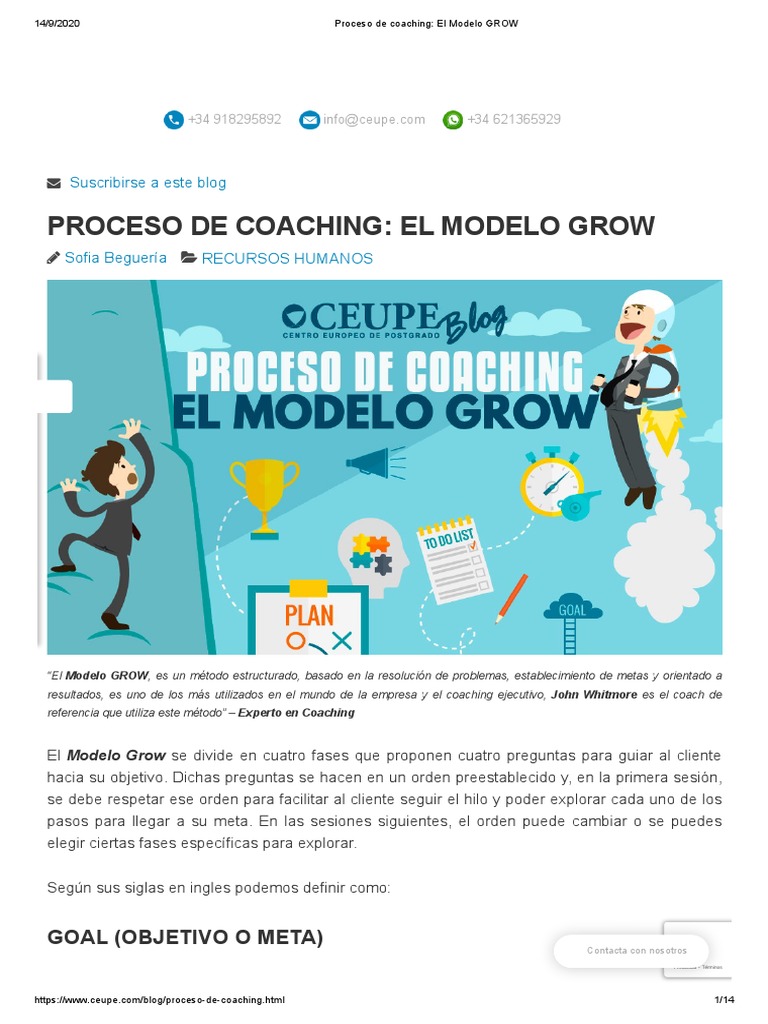 Ej 2 Proceso de Coaching El Modelo GROW PDF | PDF | Máster en ...