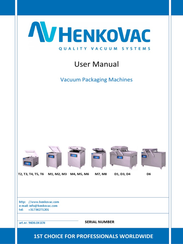 Henkovac Vacuum Packaging User Manual | PDF | Pressure Measurement | Pump