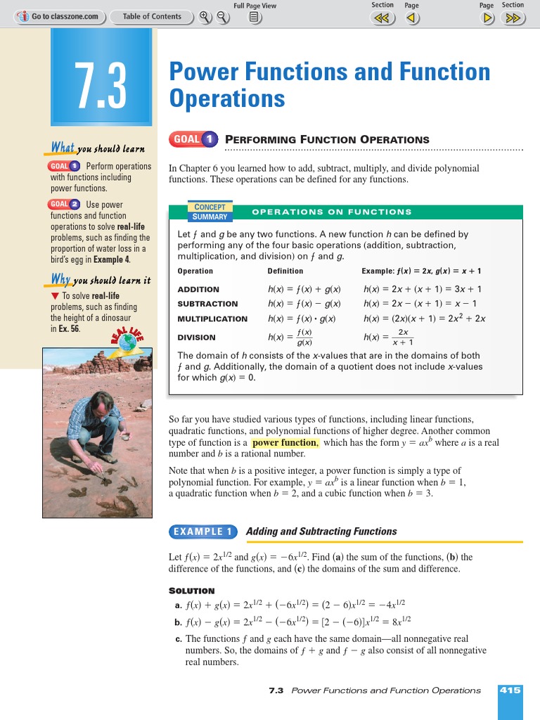 Power Functions - Classzone | Download Free PDF | Polynomial | Function ...