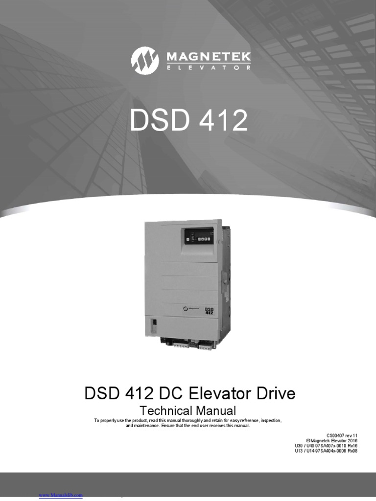 DSD 412 DC Elevator Drive: Technical Manual | Download Free PDF | Power ...