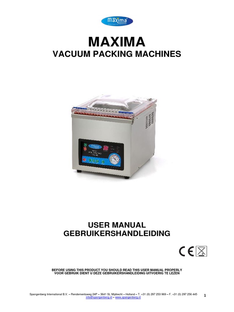 Guide to Using a Maxima Vacuum Packing Machine User Manual | PDF ...