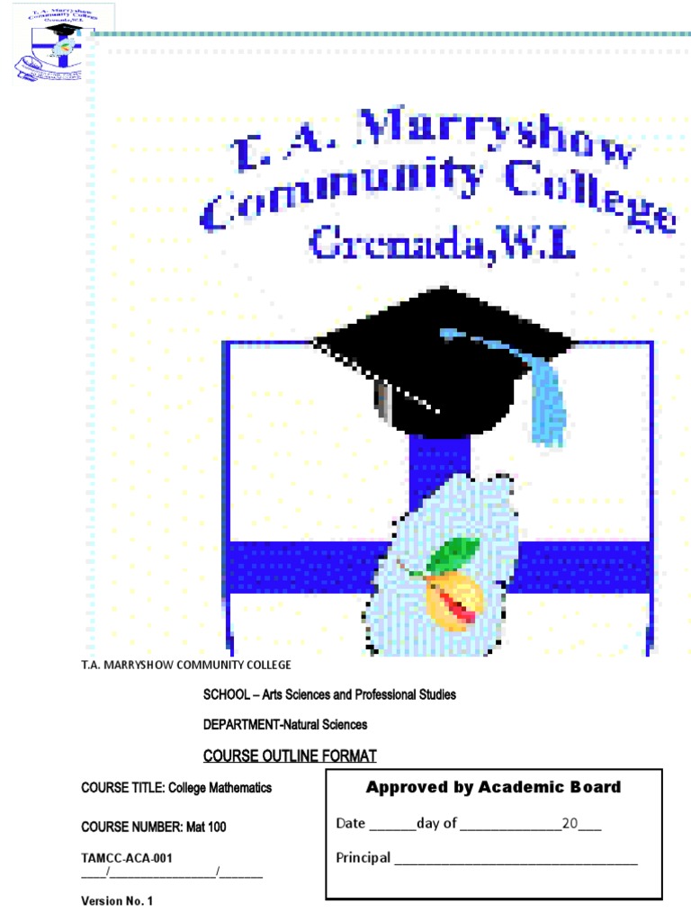 Mat 100 Course Outline | PDF | Quadratic Equation | Numbers