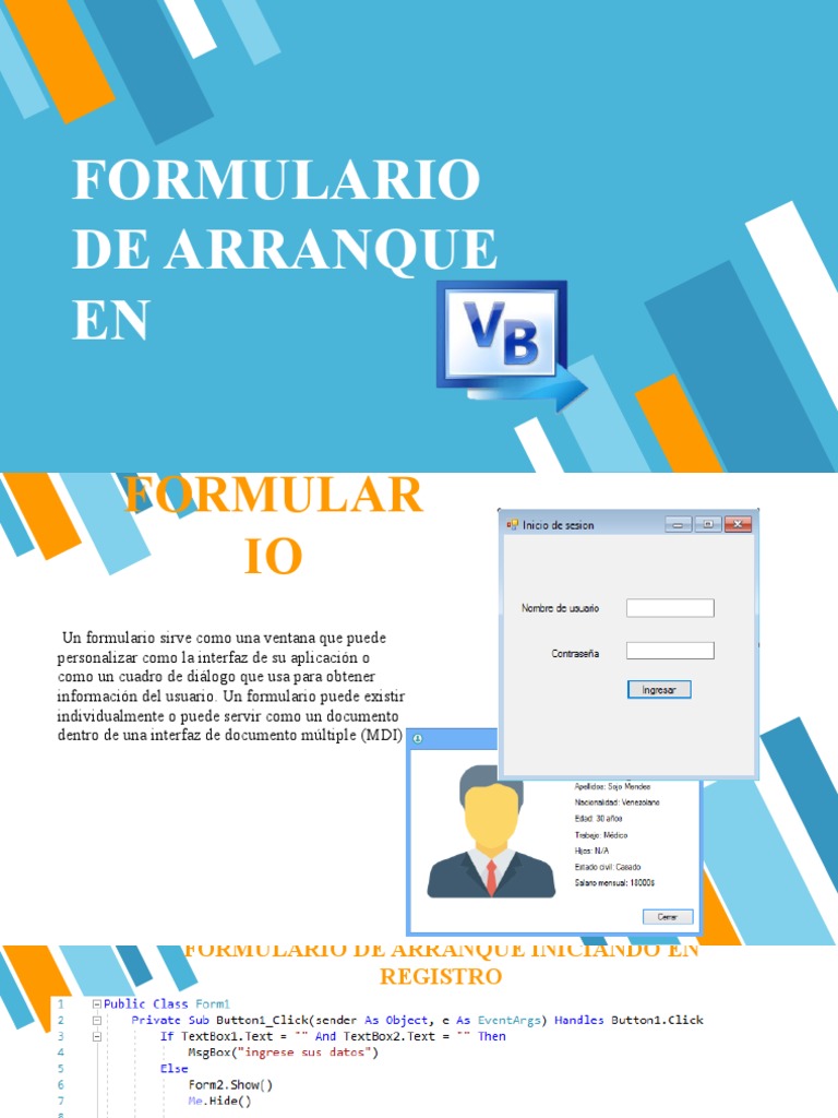 Formulario de Arranque en Visual Basic | PDF | Ventana (informática) | Software del sistema