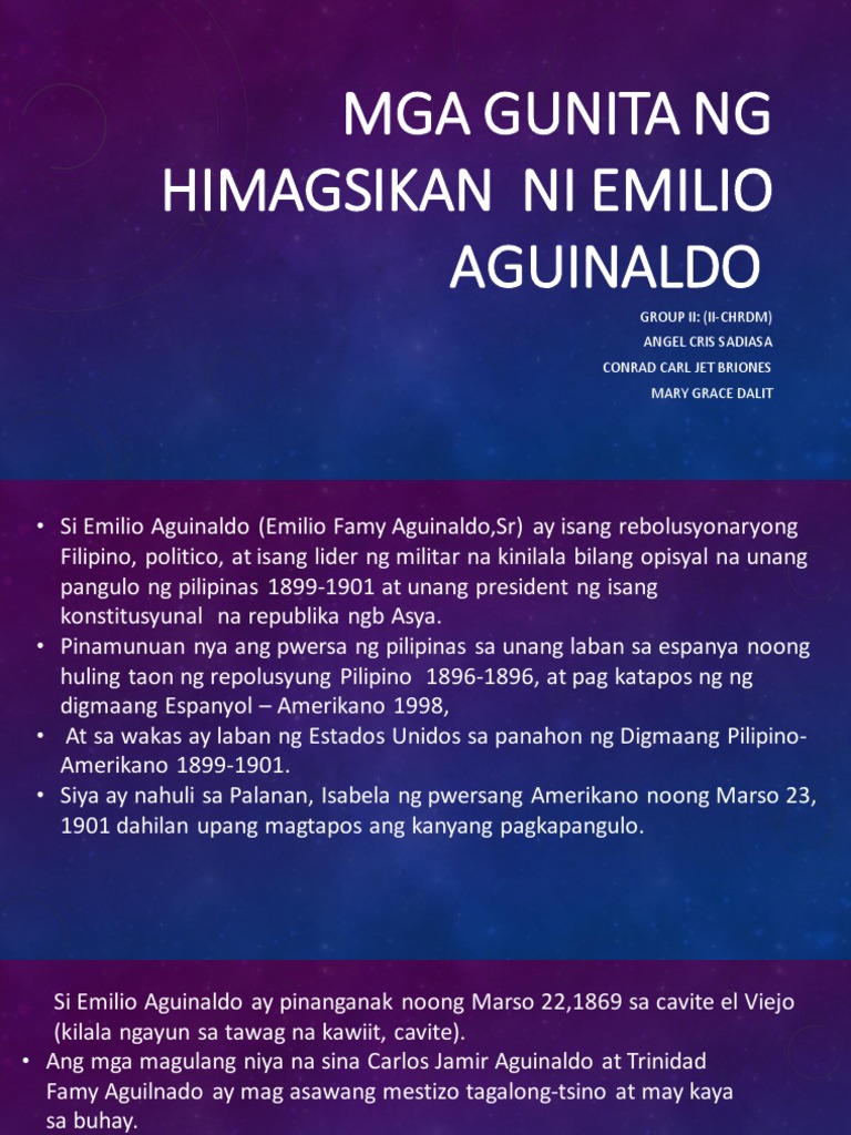 Mga Gunita NG Himagsikan Ni Emilio Aguinaldo PDF | PDF Mga Gunita NG Himagsikan Ni Emilio Aguinaldo PDF | PDF