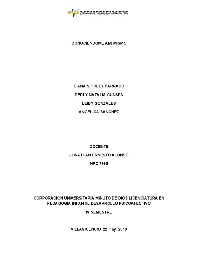 Conociendome Ami Mismo Pdf Cognición Conceptos Psicologicos