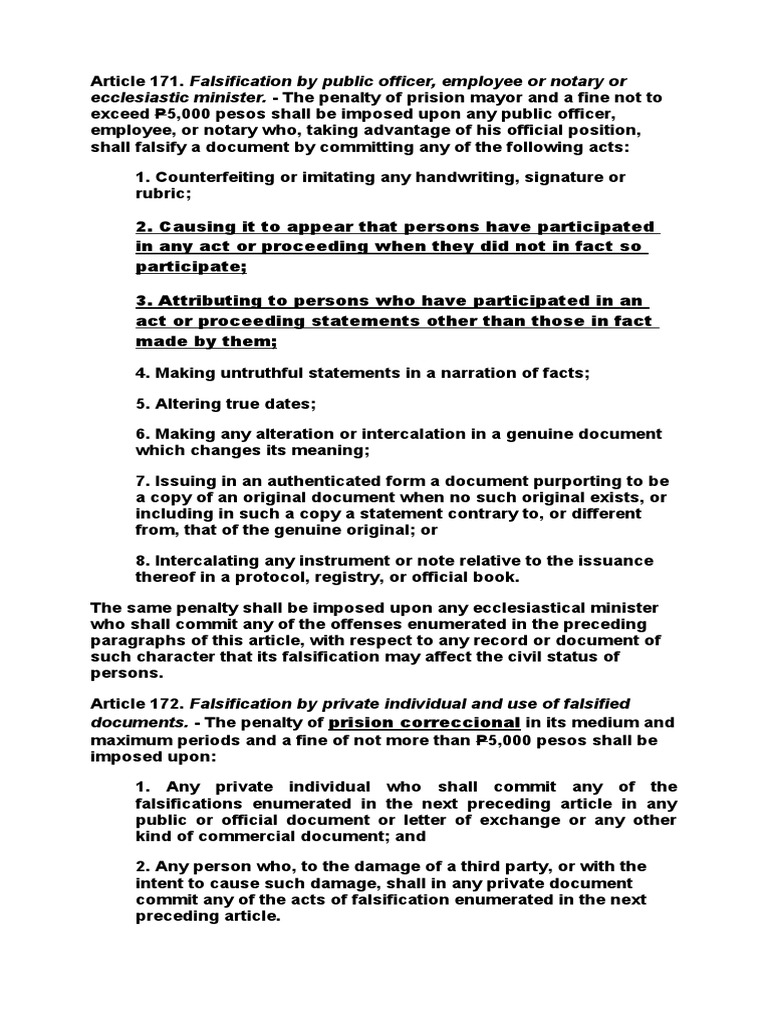 Falsification Prescription | Download Free PDF | Forgery | Statute Of ...