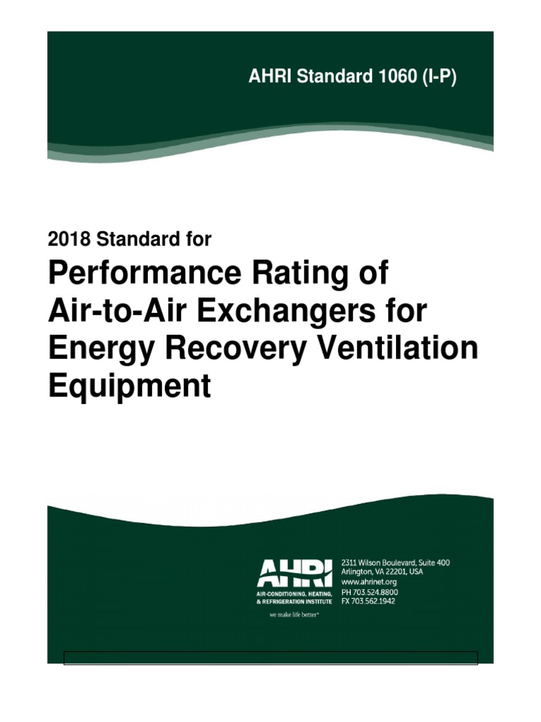 AHRI Standard 1060 I-P 2018 PDF | PDF | Humidity | Continuum Mechanics