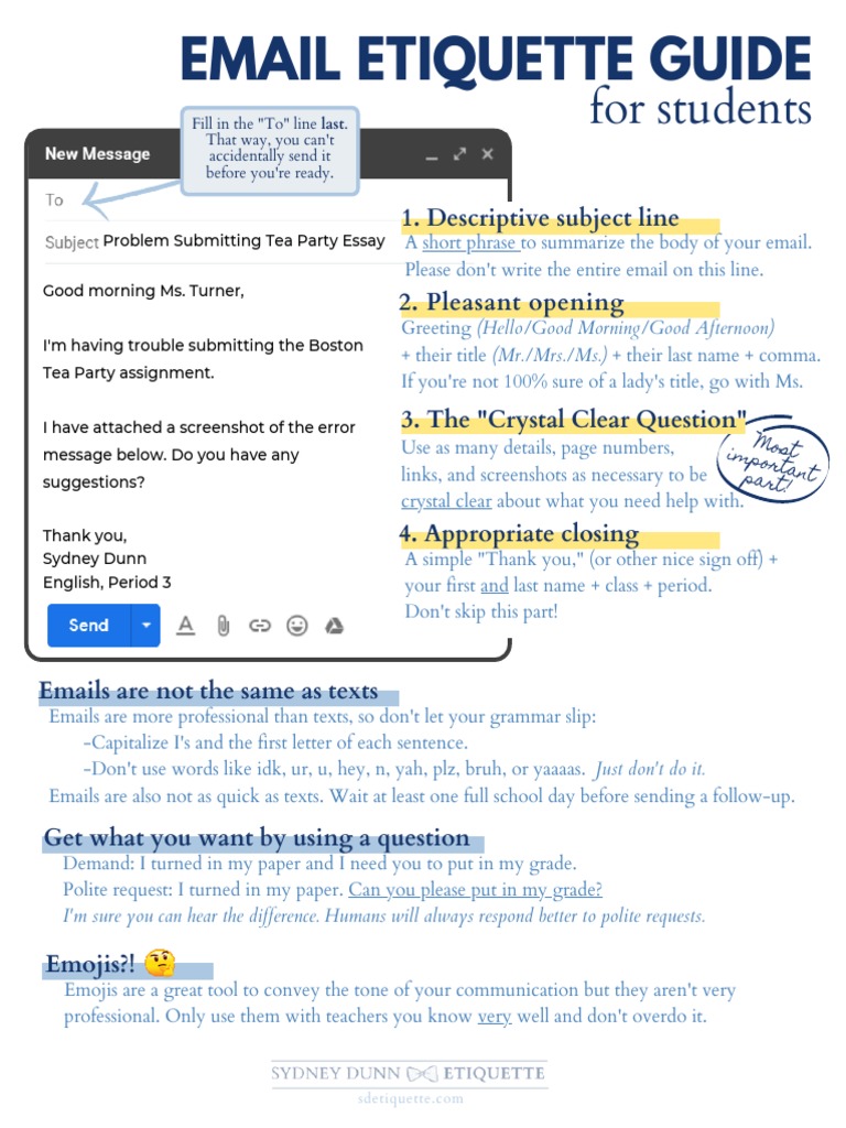 Email Etiquette Guide For Students | Download Free PDF | Cognitive ...