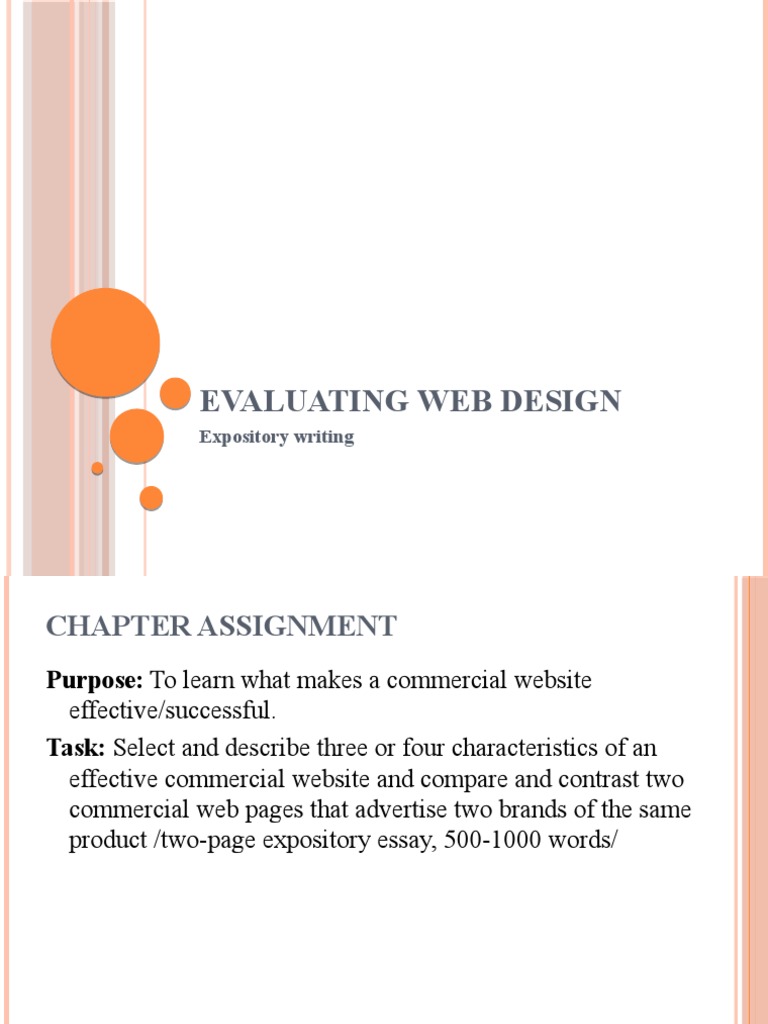 Evaluating Web Design: Expository Writing | PDF | Essays | World Wide Web