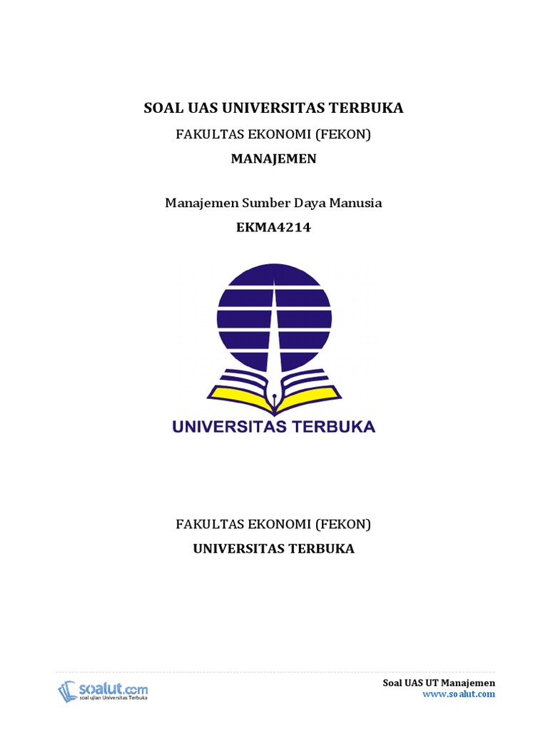 4 - Soal Ujian UT Manajemen EKMA4214 Manajemen Sumber Daya Manusia | PDF