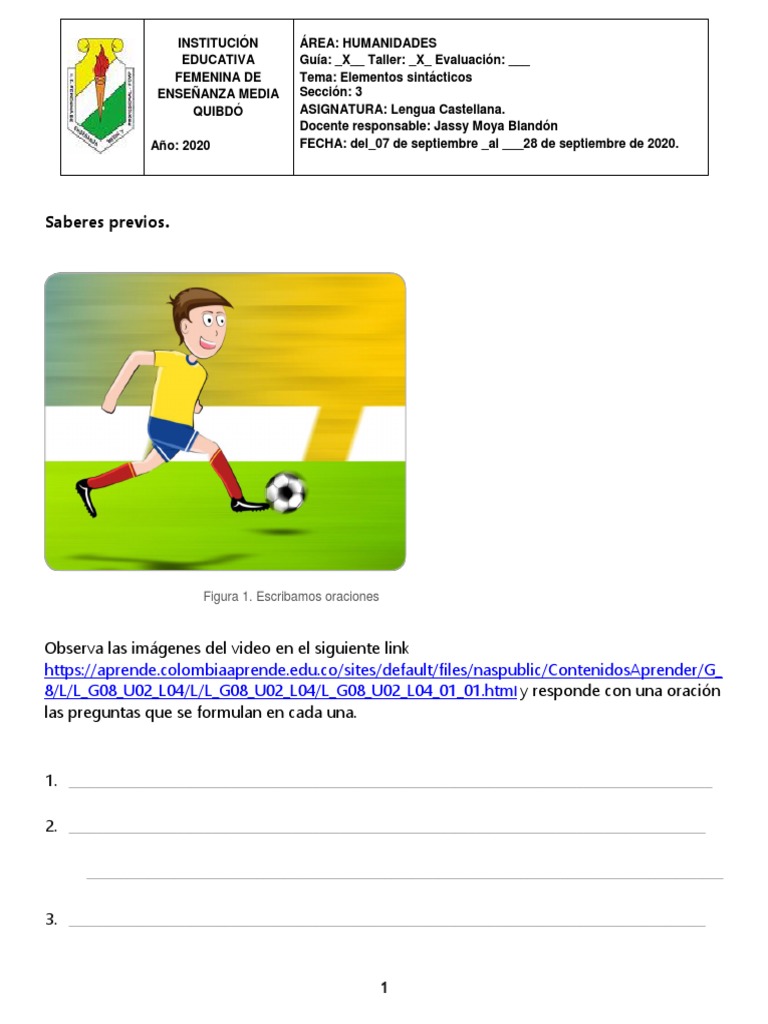 Elementos Sintácticos. Clase 3 PDF | PDF | Verbo | Conjugación gramatical