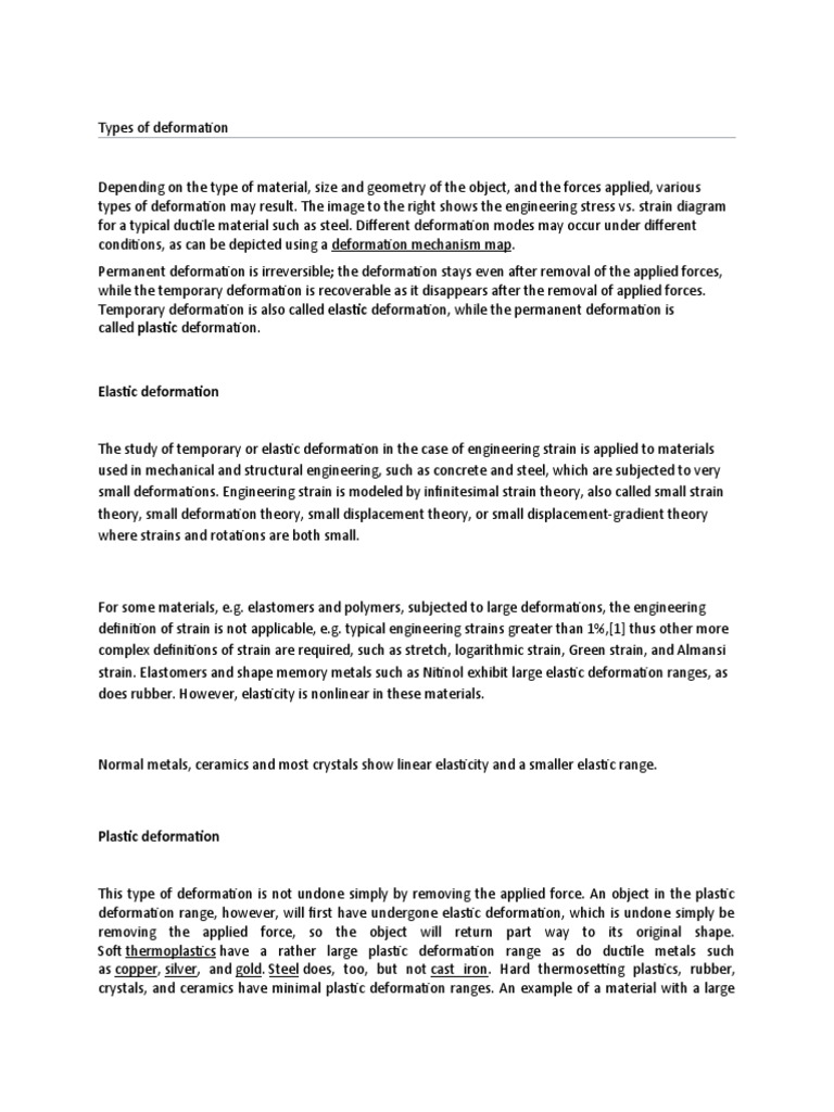 Types of Deformation Explained | PDF | Deformation (Engineering ...