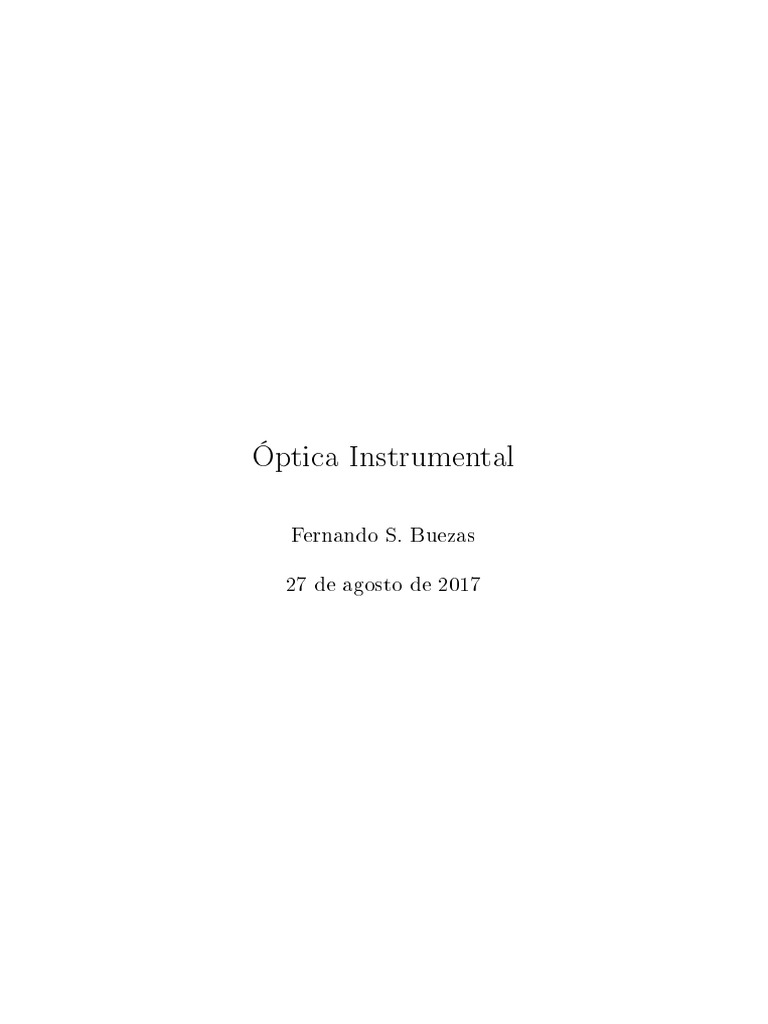 Optica Instrumental | PDF | Óptica | Lente de la cámara
