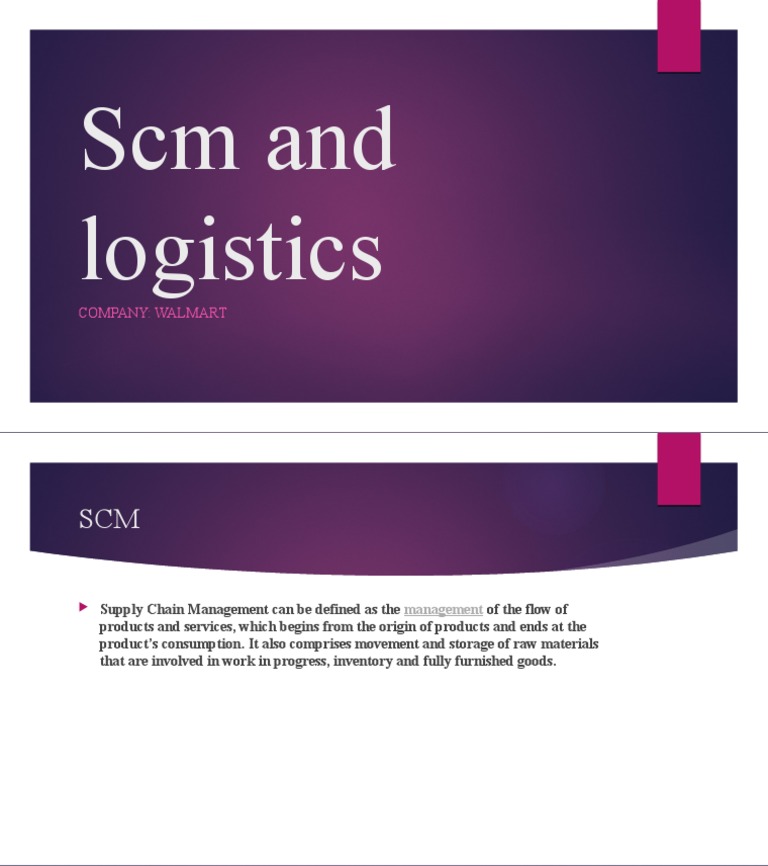 SCM and Logistics: Company: Walmart | PDF