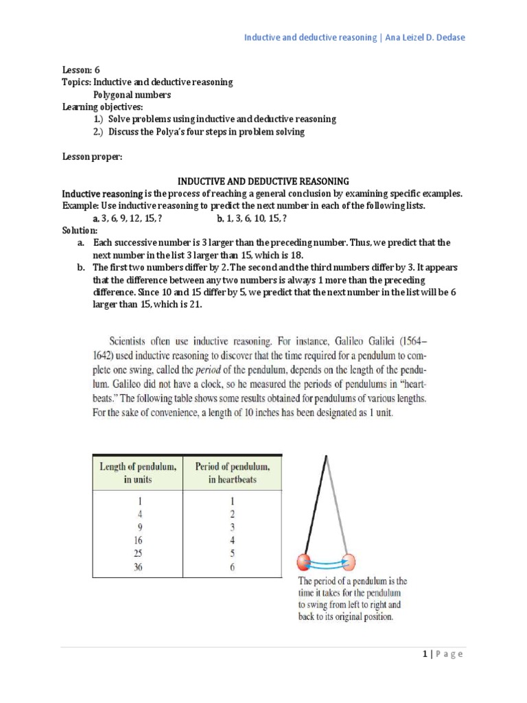 Inductive and Deductive Reasoning | PDF | Inductive Reasoning | Reason