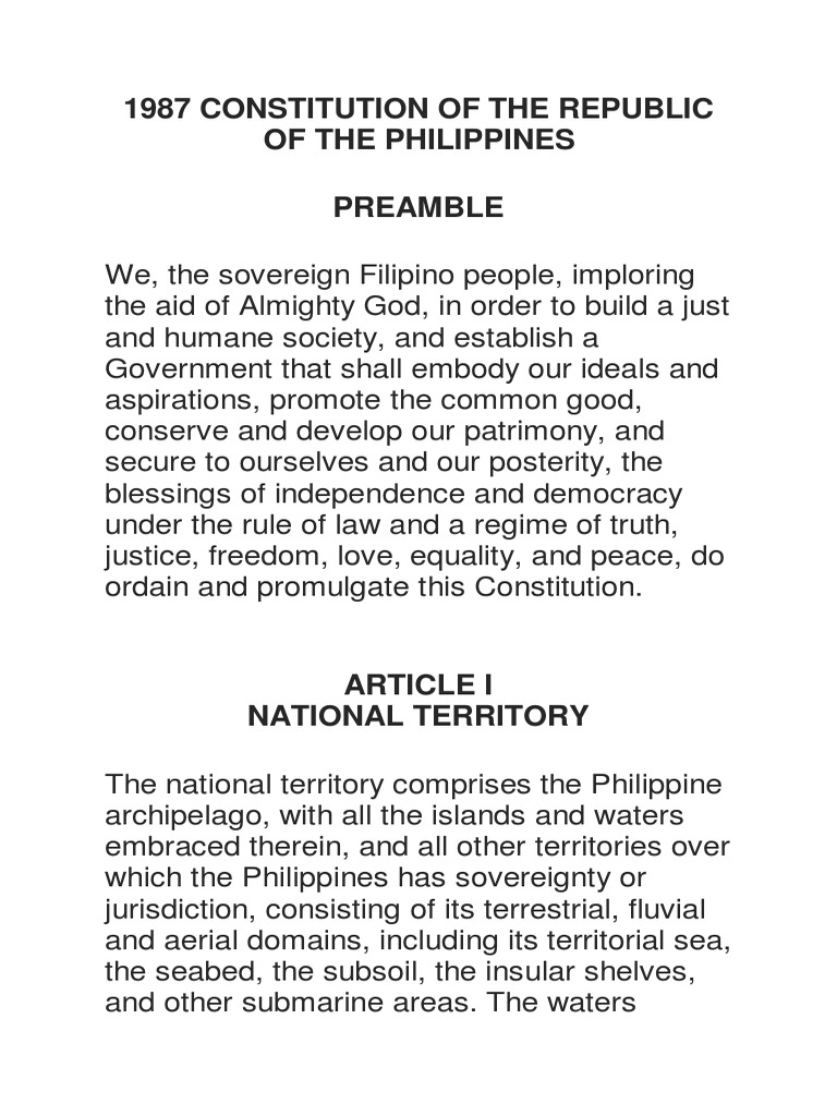Full Text - 1987 Constitution PDF | PDF | United States House Of ...