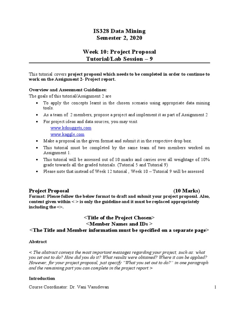 IS328 Data Mining Project Proposal Guide | PDF | Data Management | Information Technology