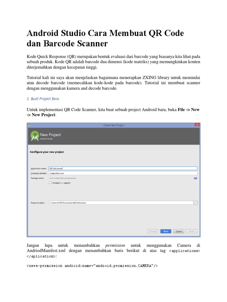 30 Android Studio Cara Membuat QR Code Dan Barcode Scanner PDF | PDF