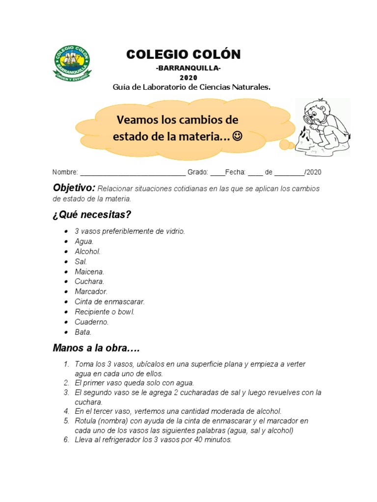 Práctica+de+laboratorio +estados+de+la+materia | PDF | Naturaleza | Science