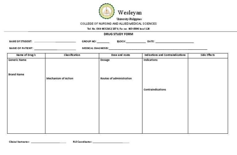 Format Drug Study | PDF