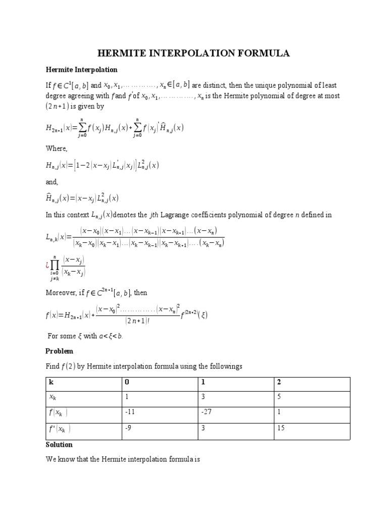 04 Chapter 04 Hermite Interpolation | PDF | Discrete Mathematics ...