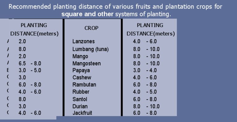 Planting Distance | PDF