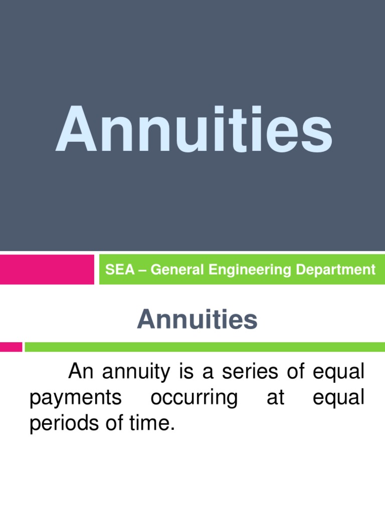 Lesson 3 - Annuities | PDF | Life Annuity | Personal Finance