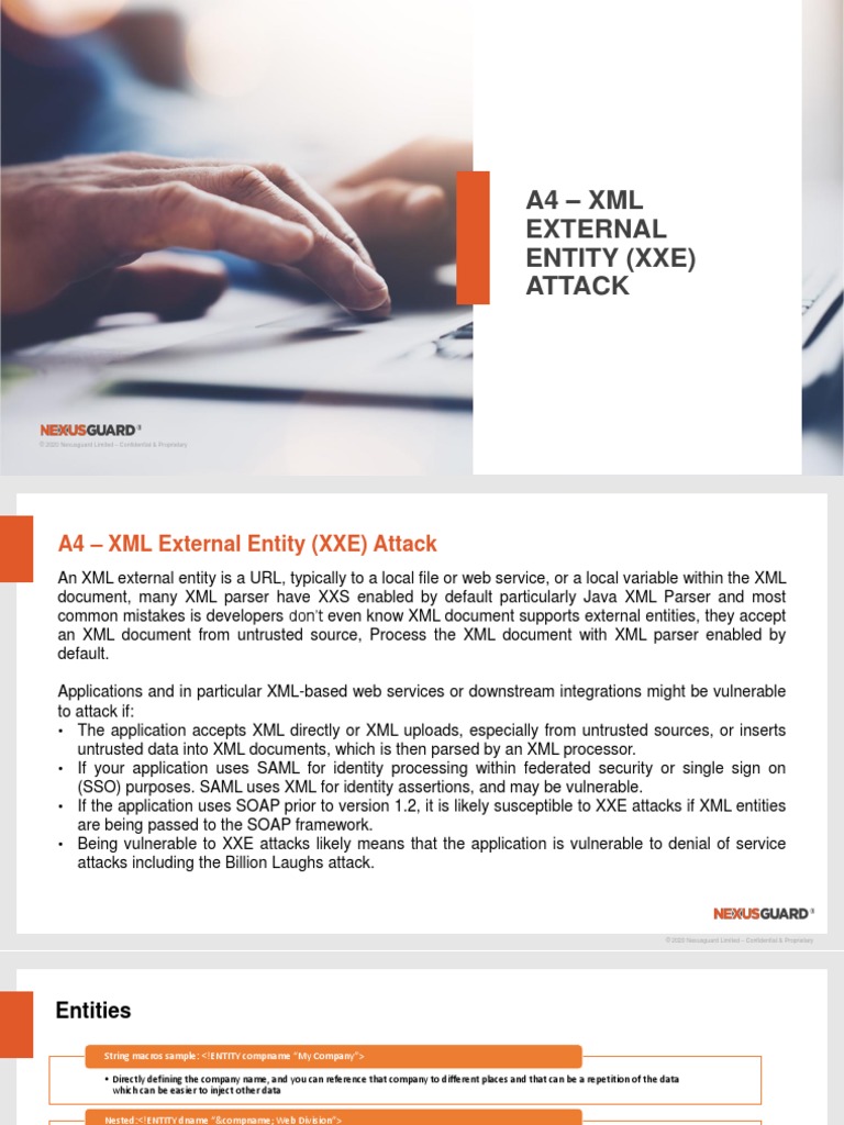 A4 - XML External Entity (Xxe) Attack: © 2020 Nexusguard Limited ...