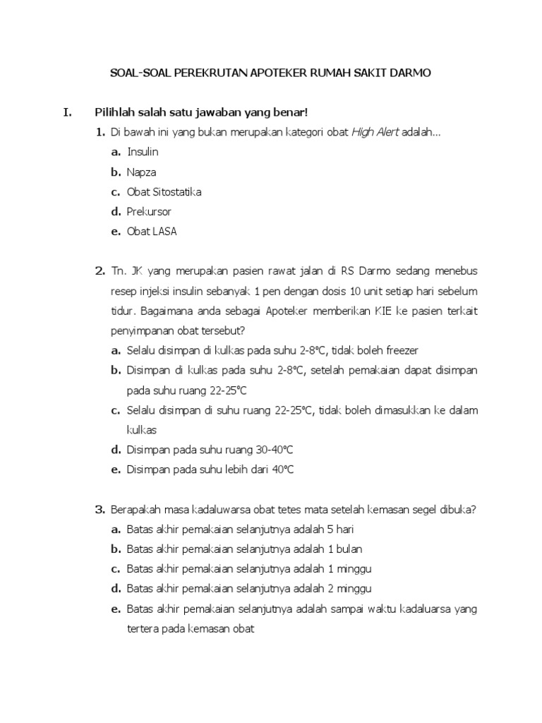 Soal Apoteker | PDF