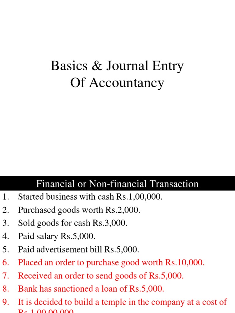 Basics & Journal Entry of Accountancy | PDF | Financial Transaction ...