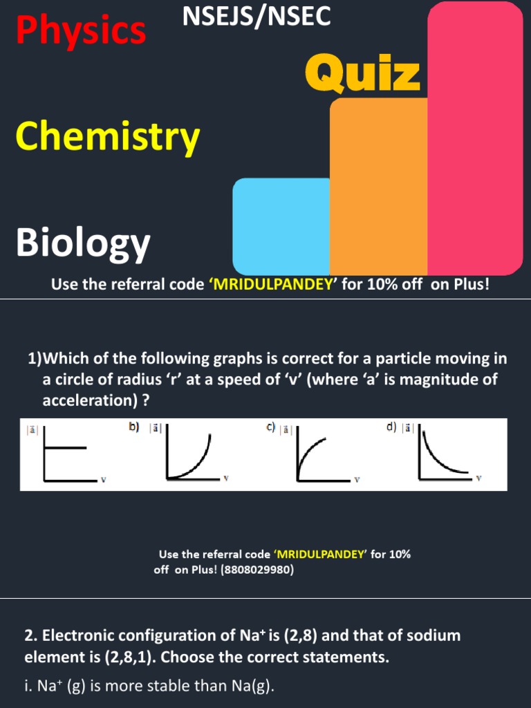 NSEJS Test 02 | PDF | Sodium | Chloroplast