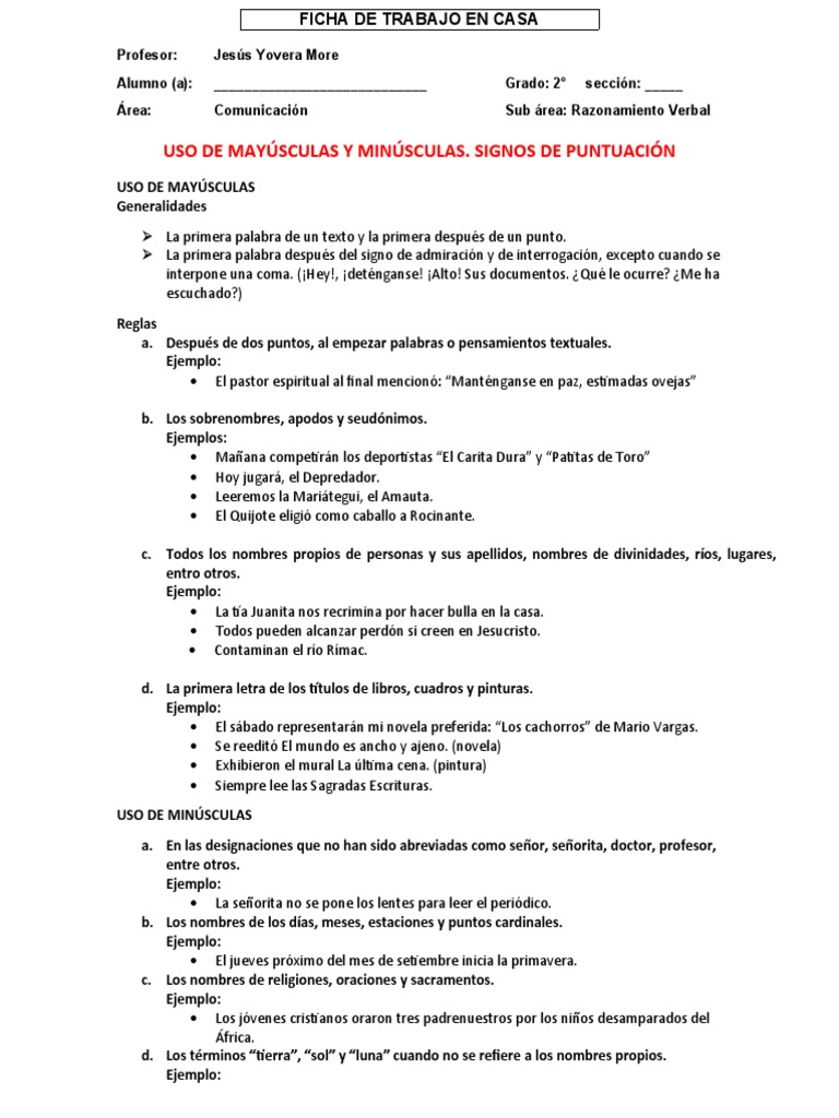Uso de Puntuación y Mayúsculas | PDF | Coma | Puntuación