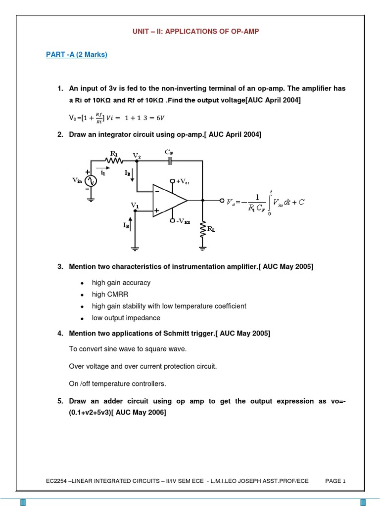 Unit 2 PDF | PDF | Amplifier | Operational Amplifier
