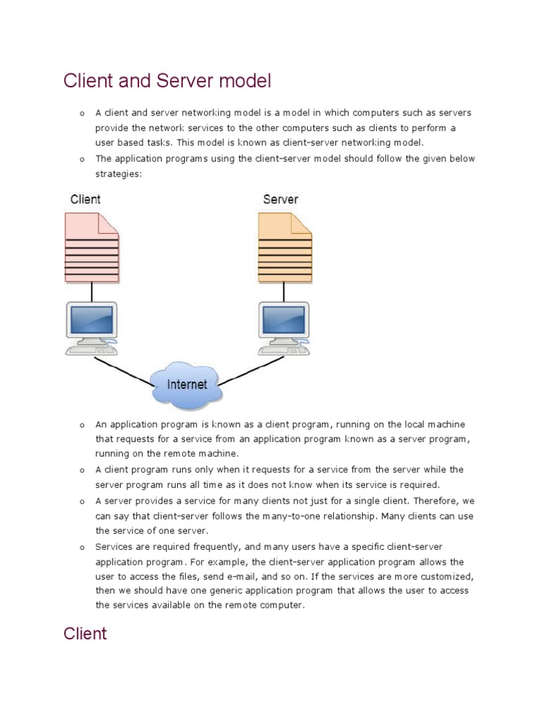 Client and Server Model | PDF | Client–Server Model | Client (Computing)