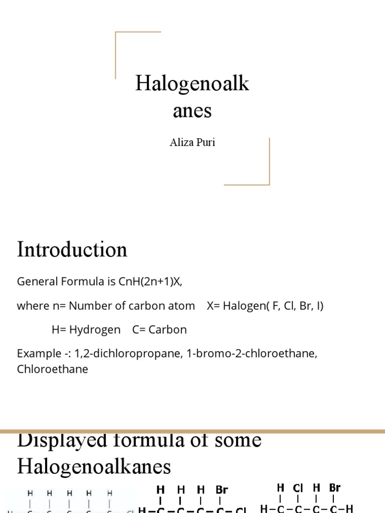 Chemistry Presentation Halogenoalkanes | PDF | Chemical Reactions | Amine