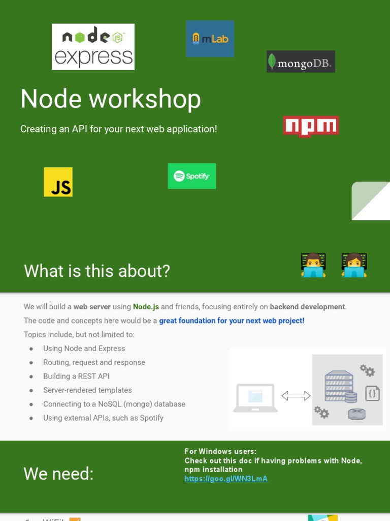 Node Workshop PDF | PDF | Representational State Transfer | Hypertext Transfer Protocol