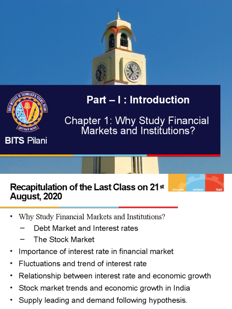 Part - I: Introduction: Chapter 1: Why Study Financial Markets and ...